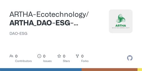 GitHub ARTHA Ecotechnology ARTHA DAO ESG Chainlink DAO ESG