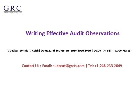 PPT Writing Effective Audit Observations PowerPoint Presentation Free Download ID 7445969