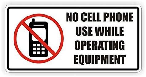 No Cell Phone Use While Operating Equipment Vinyl Decal Sticker Label