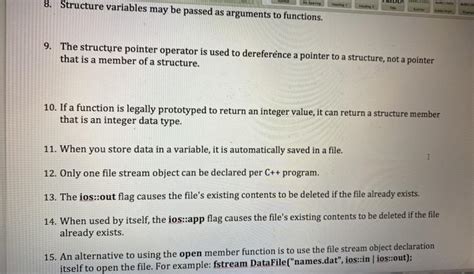 Solved 8 Structure Variables May Be Passed As Arguments To