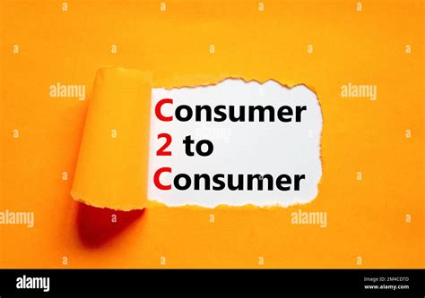 C2c Consumer To Consumer Symbol Concept Words C2c Consumer To Consumer On White Paper On A