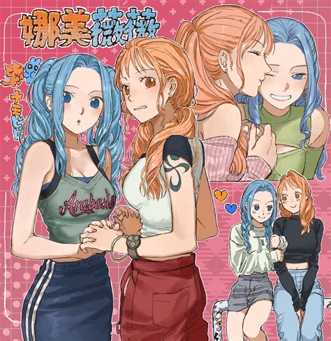 Nami And Nefertari Vivi One Piece Drawn By Urasanmyaku Danbooru