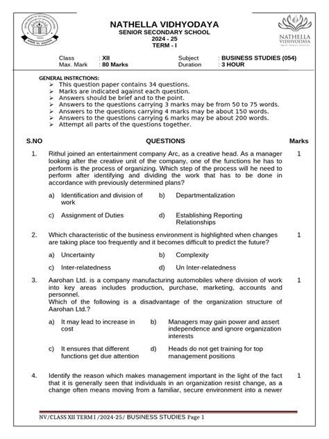 Bst 12 Copies Class Xii Term I Pdf Recruitment Reason