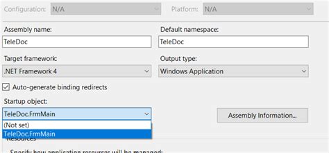 Why Can T I Start My Project With The Form I Want In C Net Stack Overflow