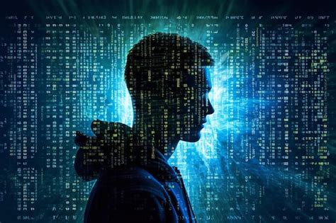 Premium Ai Image Hacker Silhouette Computer Code Faceless Male Hacker