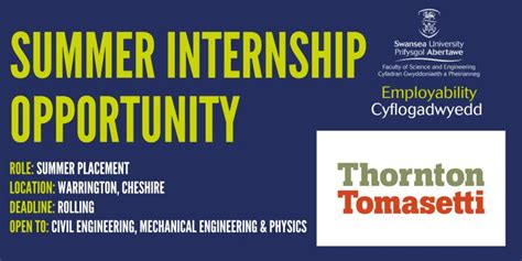 Science and Engineering Employability on LinkedIn: Summer Internship Opportunity Thornton ...