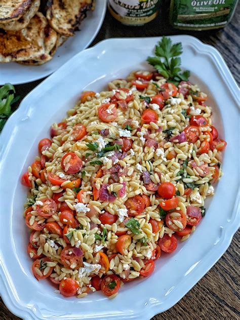 Orzo Salad With Tomatoes And Feta Sweet Savory And Steph