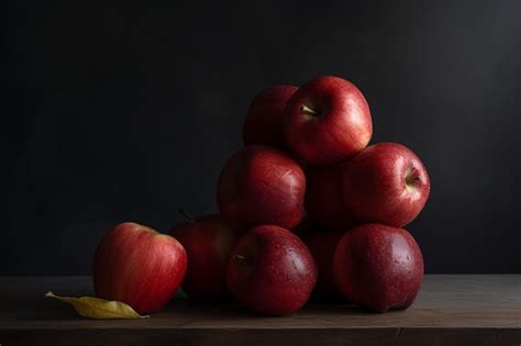 Premium Photo Stack Of Red Apples Next To Corner