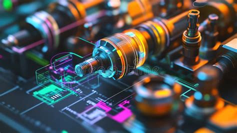 A Macro Shot Of Precision Tools Highlighted By Augmented Reality Markers Indicating The Optimal