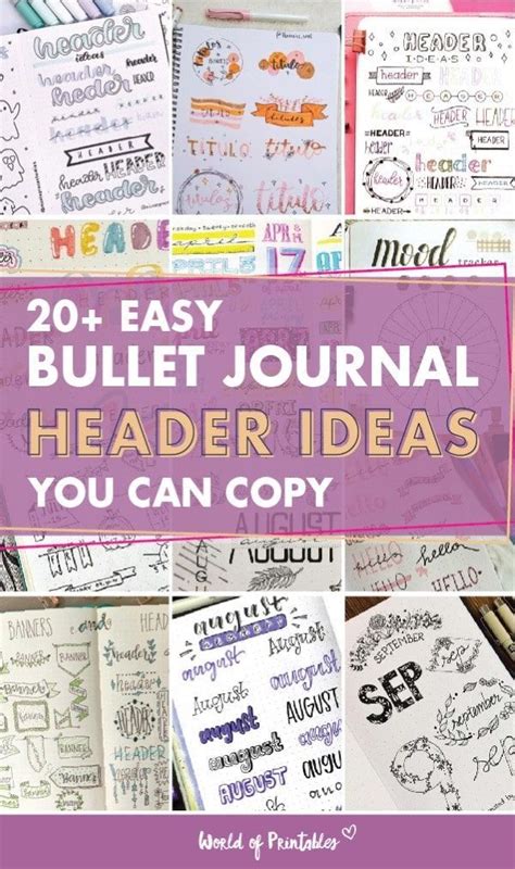 Easy Bullet Journal Header Ideas You Can Copy Artofit