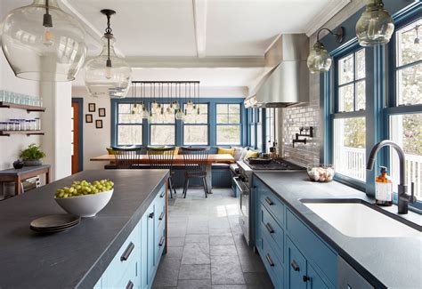 Modern Country Kitchen Slate Floor Floor Roma