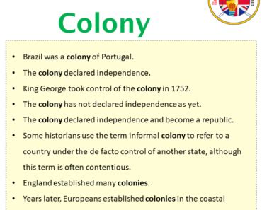 Colony In A Sentence In English Archives English Grammar Here