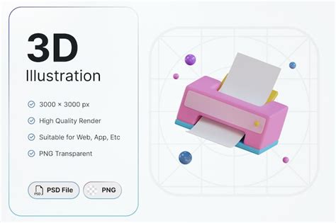 Premium Psd 3d Render Printer Object For Modern Design Application