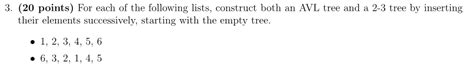 solved for each of the following lists construct both an