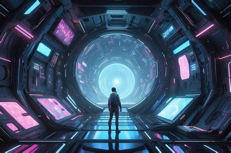 Premium Ai Image Holographic Tech Odyssey