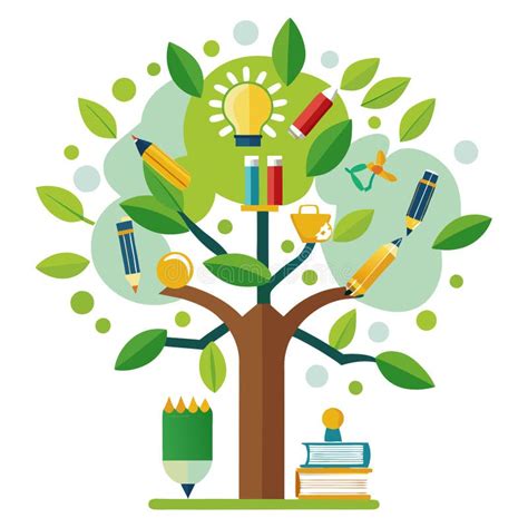Education Tree Concept Growth Of Ideas And Knowledge With Learning