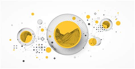 기술 스타일 배경에 연결된 선이 있는 구 테마입니다 와이어프레임 그림 추상적인 3d 그리드 디자인 0명에 대한 스톡 벡터 아트