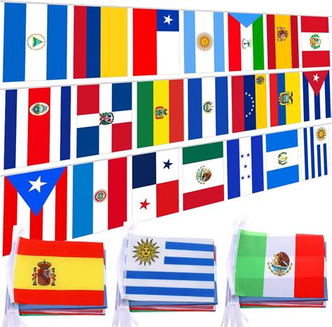 Weitbf 22 Countries Spanish Speaking Stick Flags Small