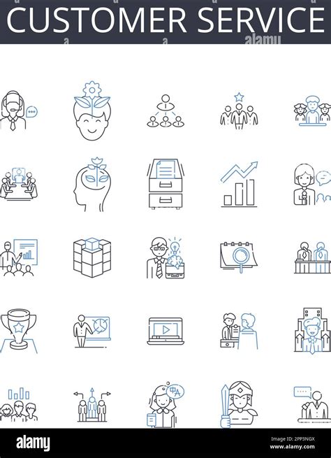 Customer Service Line Icons Collection Client Relations Customer Satisfaction Consumer