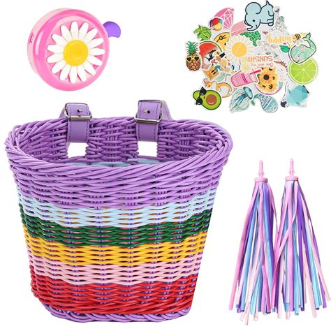 Set Of Bike Basket Front For Boys And Girls Bicycle Basket With Tassel
