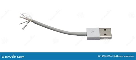 USB Mobile Charging Cable Damaged On White Background Stock Photo Image Of Internet Black