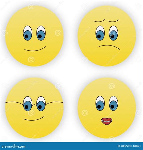 Vier smiley stock abbildung. Illustration von vier, frau - 4365770