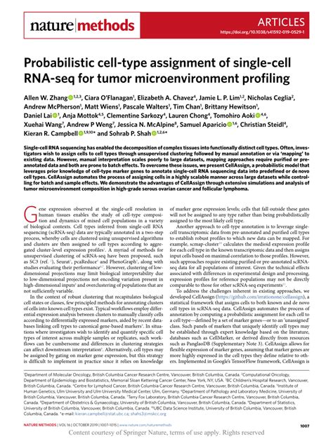 Probabilistic Cell Type Assignment Of Single Cell Rna Seq For Tumor