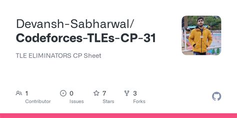 Github Devansh Sabharwalcodeforces Tles Cp 31 Tle Eliminators Cp Sheet