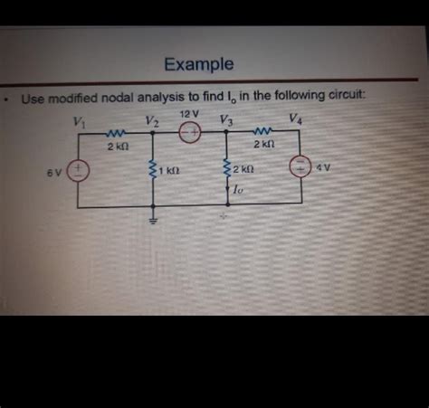 solved example use modified nodal analysis to find i in