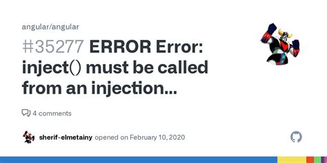 ERROR Error Inject Must Be Called From An Injection Context When Using Inheritance In A