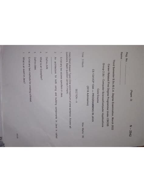 Java Question Paper All 10473 Pdf