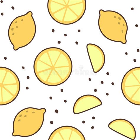 Vector Seamless Pattern With A Lemon Abstract Repeating Background Stock Vector Illustration