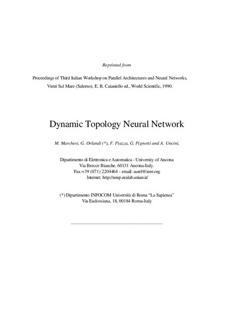 Pdf Dynamic Topology Neural Network Aurelio Uncini
