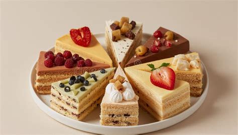 Circular Sweetness An Assortment Of Cake Slices Featuring Various