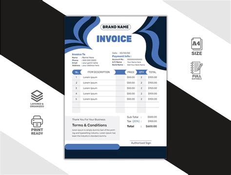 Premium Vector Vector Creative Invoice Template Design