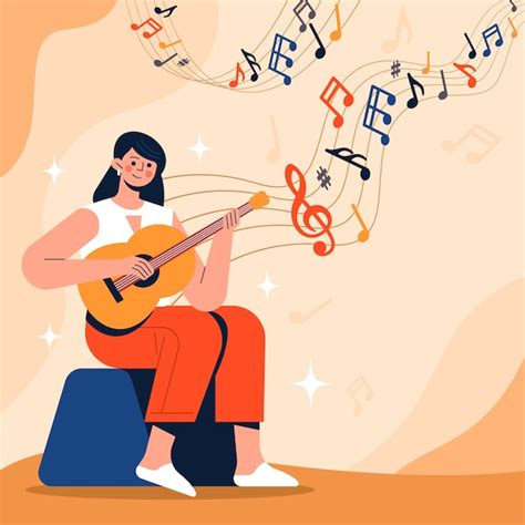 손으로 그린 음악 노트 일러스트레이션 무료 벡터