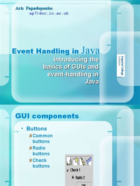Introducing The Basics Of Guis And Event Handling In Java Pdf Class