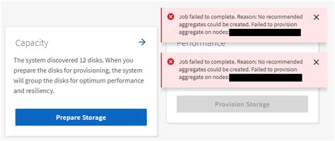 Cannot Provision Aggregate In Ontap System Manager With Newly Deployed Cluster Netapp