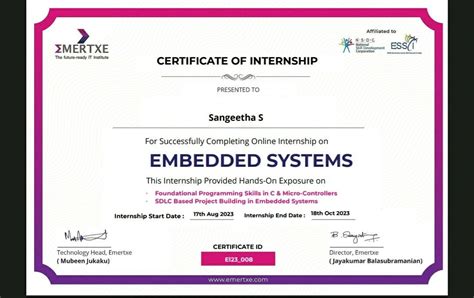 Sangeetha S On Linkedin Embeddedsystems Embeddedc Emertxe Internship