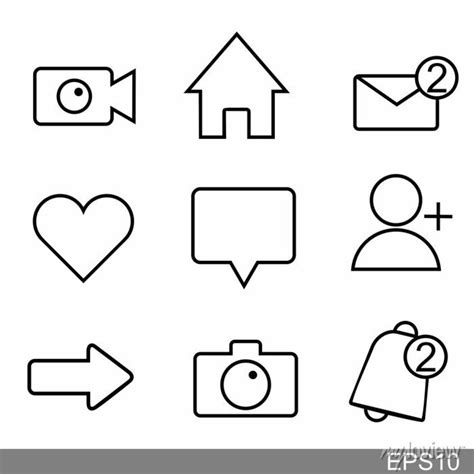 Templates Social Media Icons Elements Buttons Web App Ui Vector Wall Stickers Web Video