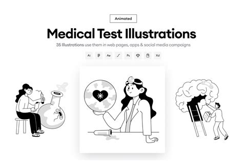Animated Medical Testing Illustrations On Yellow Images Creative Store 139099