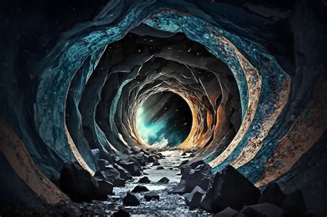 Premium Ai Image A Magical Tunnel Leading Into Outer Space Neural Network Ai Generated