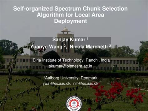 Ppt Self Organized Spectrum Chunk Selection Algorithm For Local Area