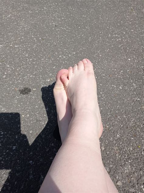 My Bare Feet And My Toes á La Nature Without Nail Polish Sunbathing