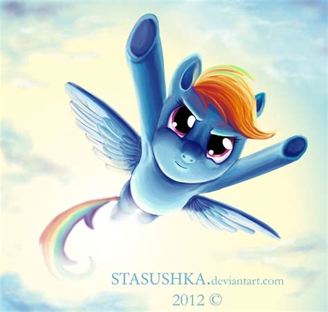 Rainbow Dash Rushing From The Sky By Stasushka On Deviantart