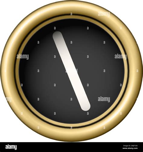 Backslash Symbol Vintage Golden Typewriter Button Isolated On White