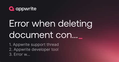 Error When Deleting Document Containing Relations Threads Appwrite