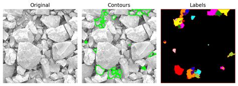 python edge contour detection for rocks stones with watershed