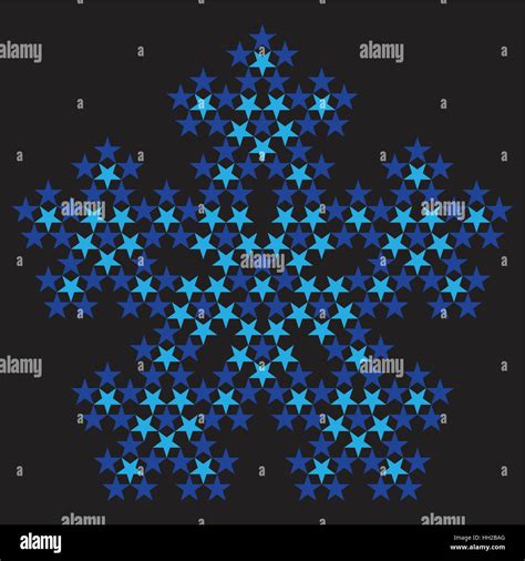 Sierpinski Star Third Iteration Pentaflake With Center Fractal Vector Snowflake Complex