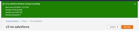 Step 3 Transfer Data From Amazon S3 To A Saas Destination Amazon Appflow